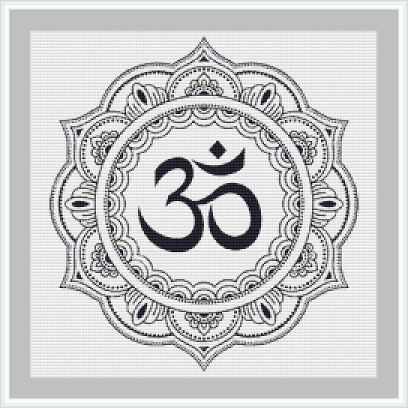 Om Mandala Cross Stitch Pattern, Om Cross Stitch Chart PDF - Etsy
