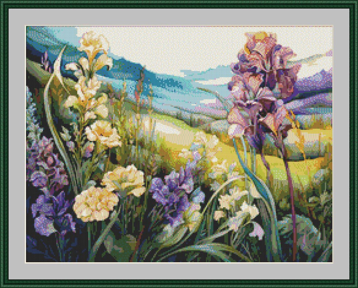 Wildflowers Cross Stitch Pattern PDF, Counted Cross Stitch Pattern ...