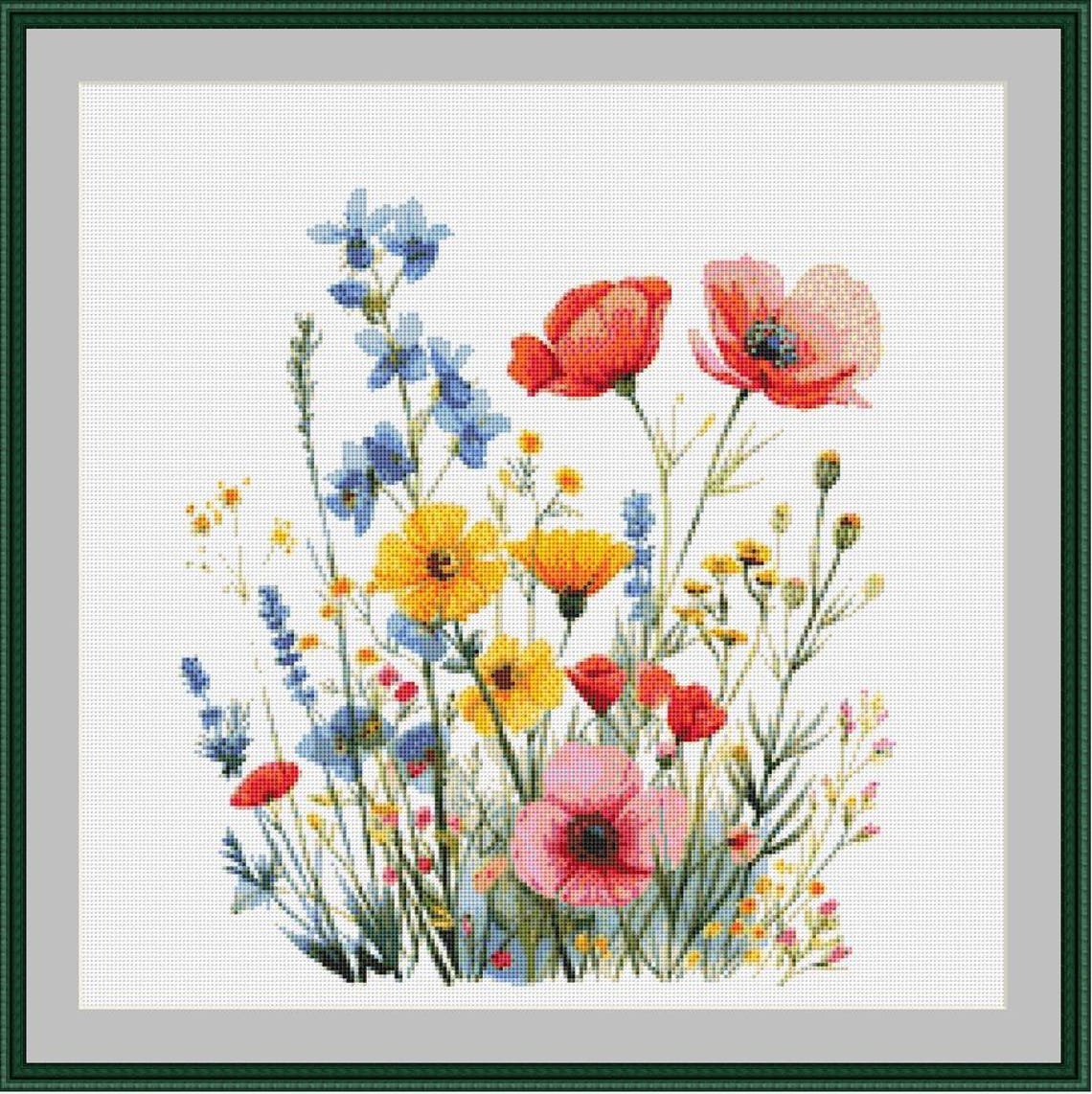 Wildflowers Cross Stitch Pattern PDF, Count Cross Stitch Pattern ...