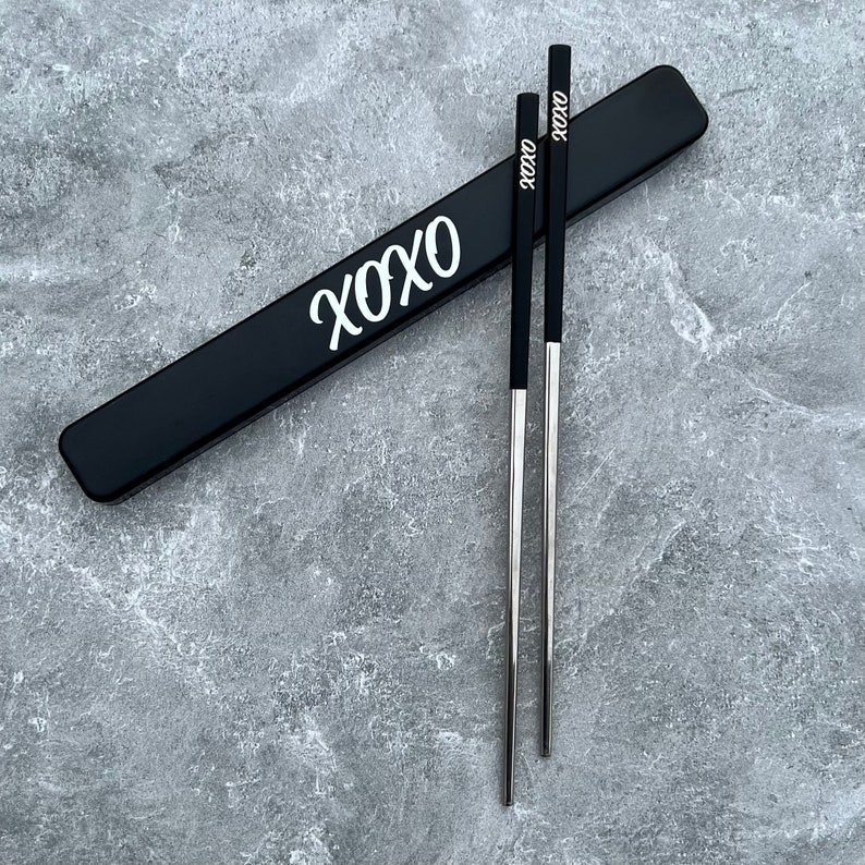 Engraved Stainless Steel Chopsticks Set With Personalized or Blank ...