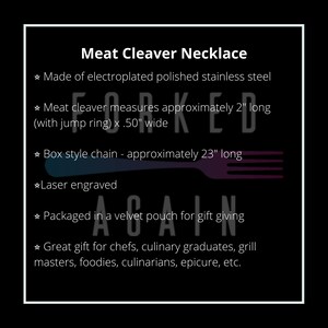 Personalized Meat Cleaver Necklace, Custom Chef Gift, Stainless Steel ...