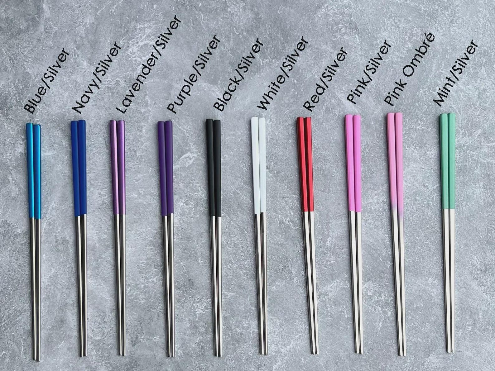 Engraved Stainless Steel Chopsticks Set With Personalized or Blank ...