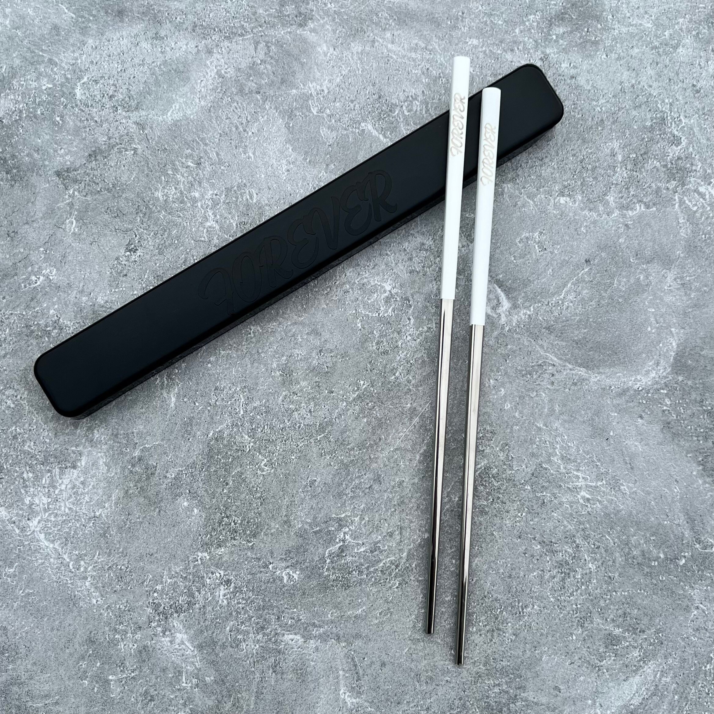 Engraved Stainless Steel Chopsticks Set With Personalized or Blank ...