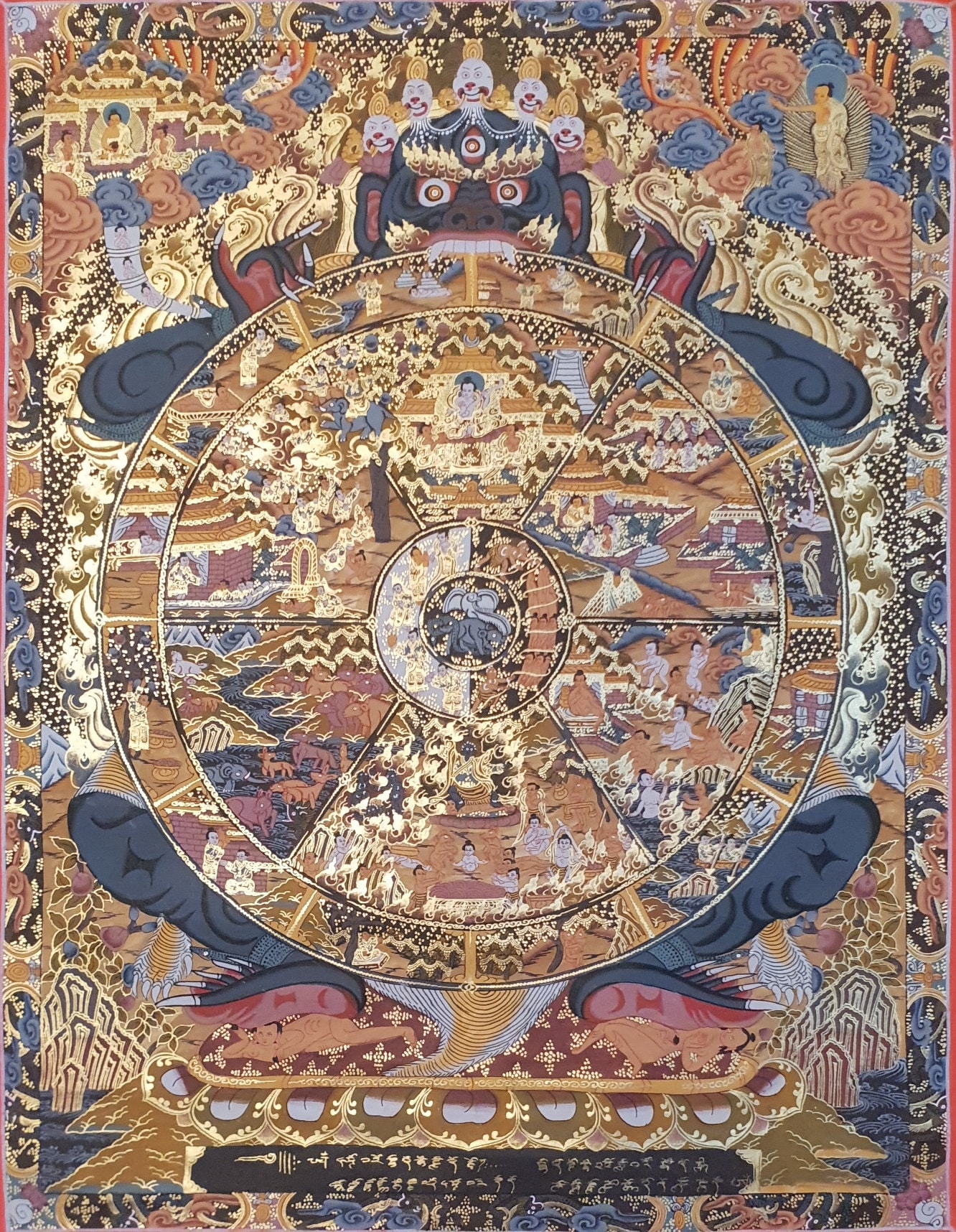 Wheel of Life (bhavachakra) Thangka Painting - Etsy