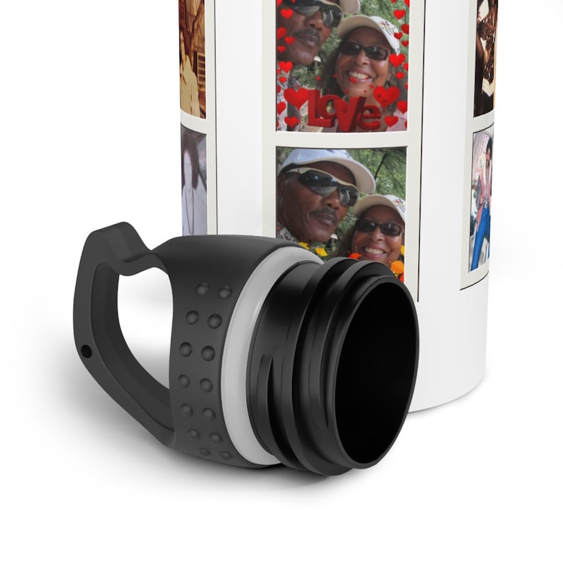 Custom Love Story Timeline Family Photo Collage 20oz Water Bottle ...