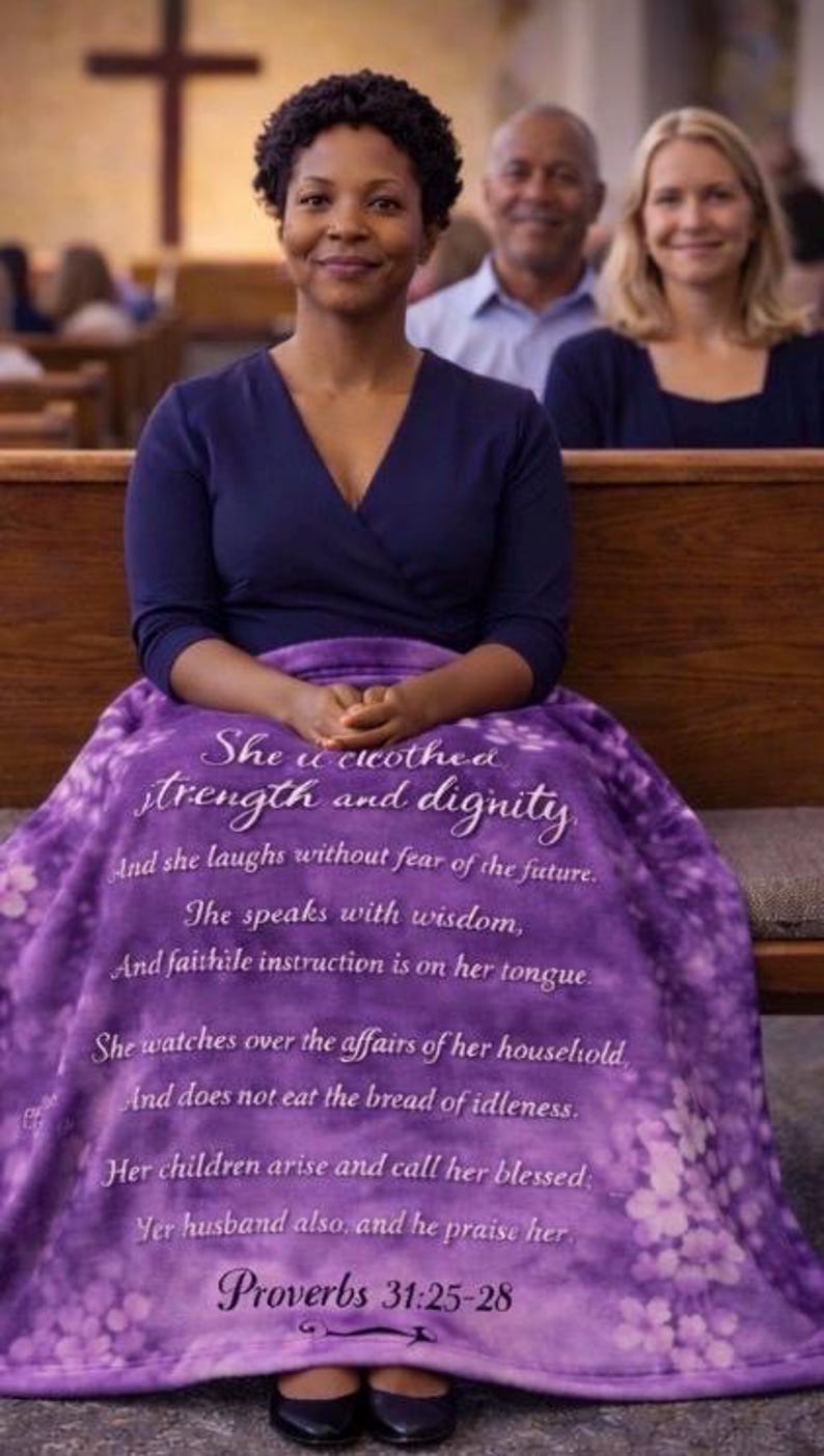 Custom Christian Scripture Blanket Proverbs 31 Purple Floral Throw ...