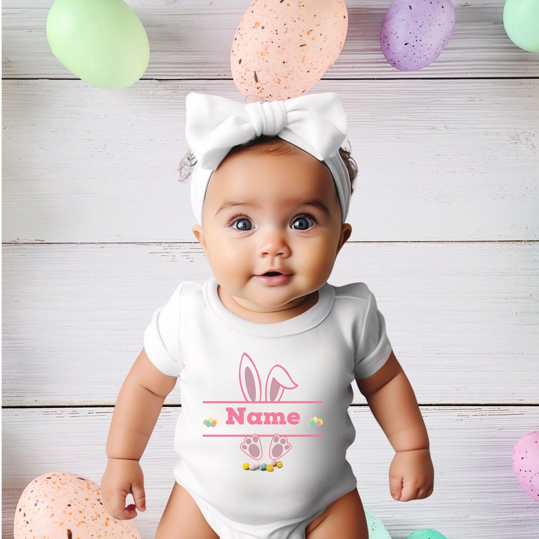 Personalized Easter Bunny Baby Onesie Custom Name Onesie Baby Shower ...