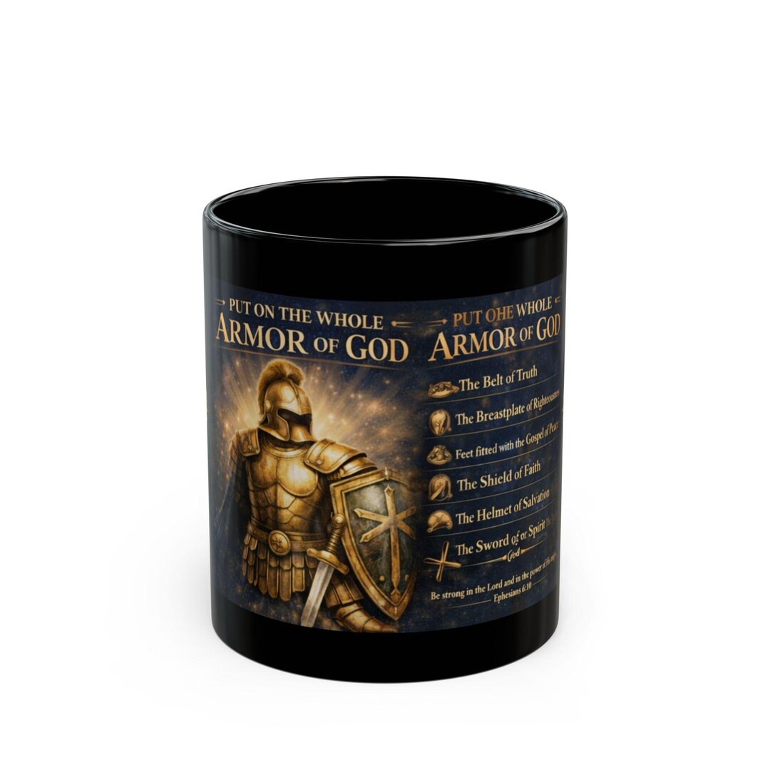 Armor of God Black Mug Ephesians 6:11 Scripture Cup Custom Christian ...