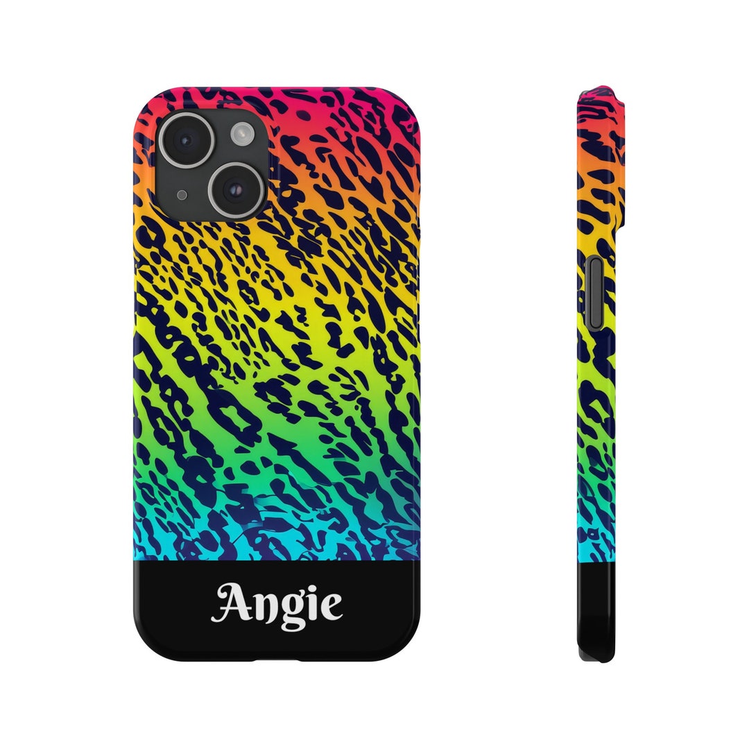 Rainbow Animal-print Custom-giftful Personalized-name Slim iPhone Phone ...