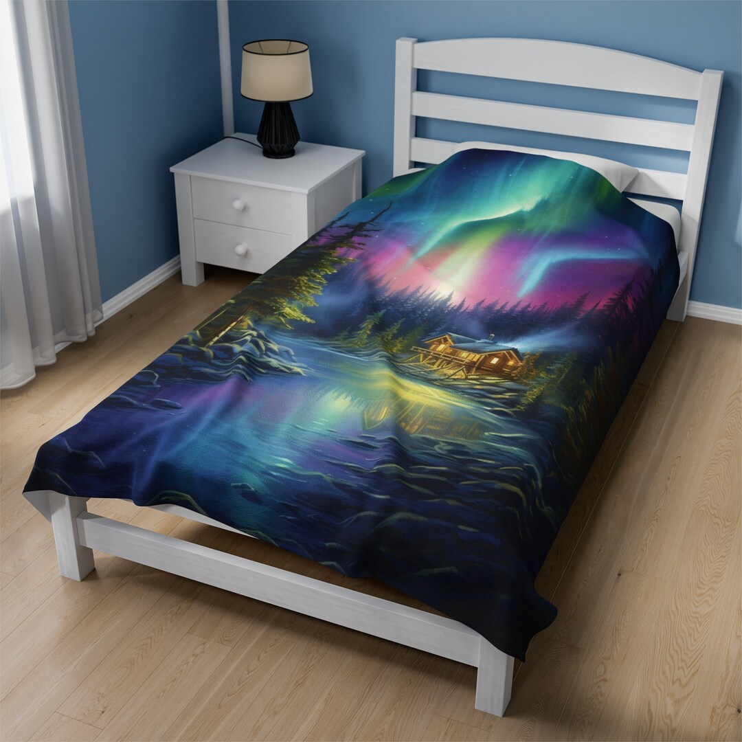 Aurora-borealis Sky Northern Lights Custom-personal Velveteen Plush ...