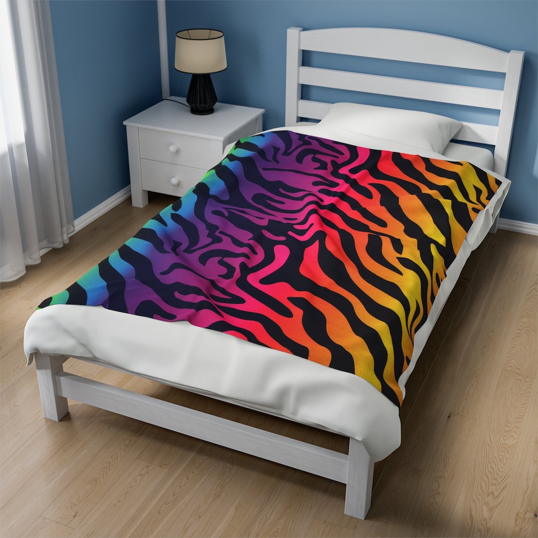 Rainbow Animal-print Custom-personal Velveteen Plush-blanket With ...