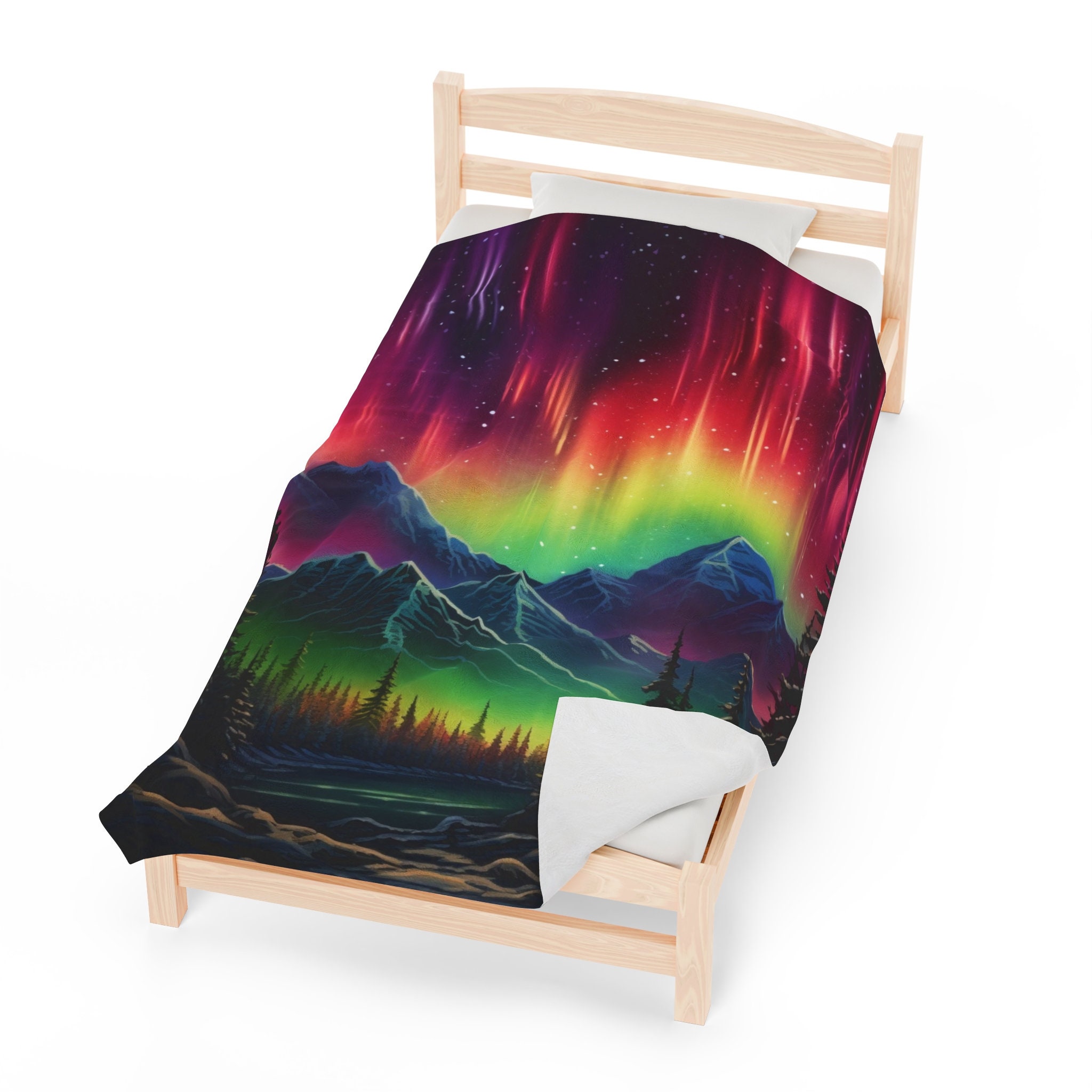 Aurora-borealis Sky Northern Lights Custom-personal Velveteen Plush ...