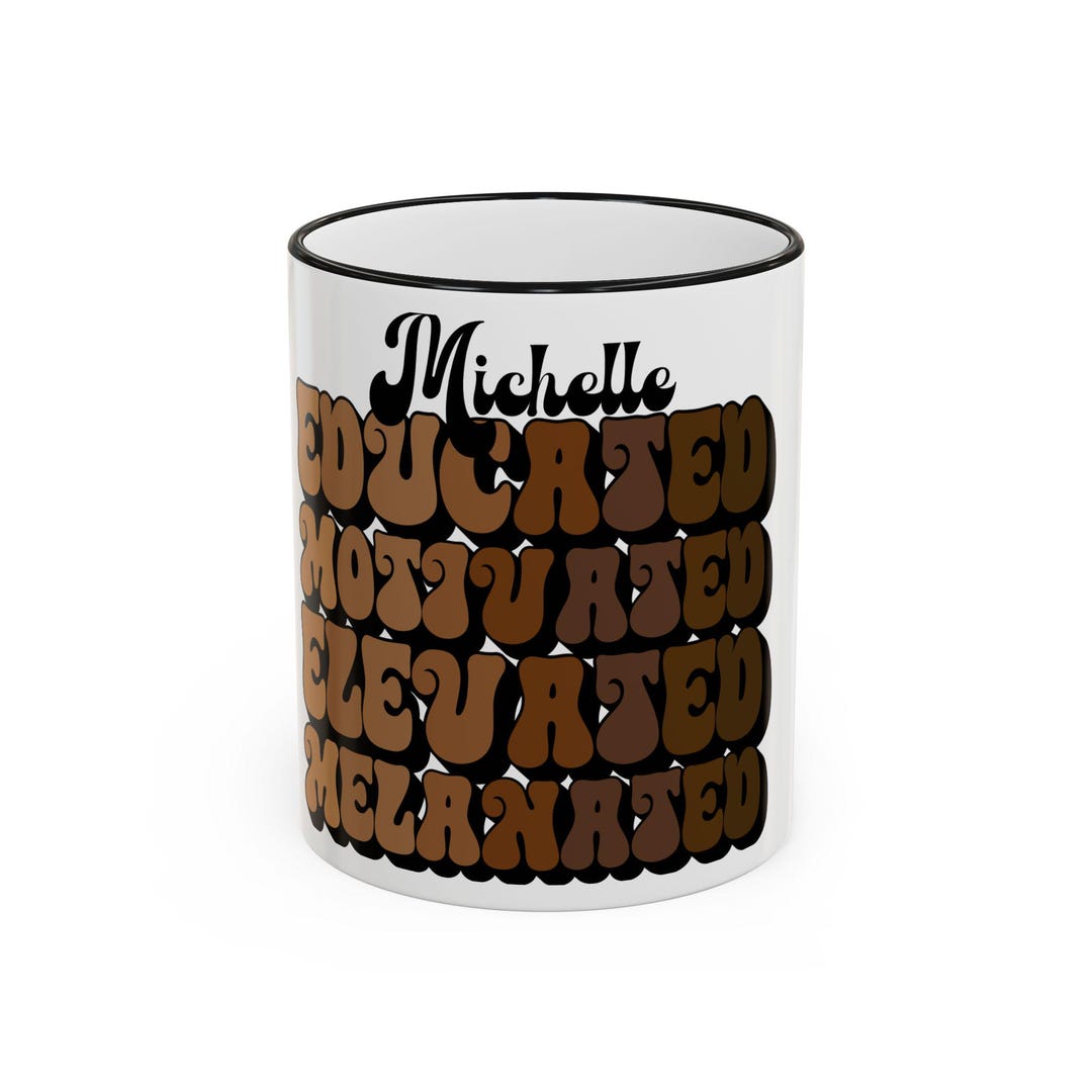 Custom African American Melanin Mug | Accent Rim & Handle Mug for ...