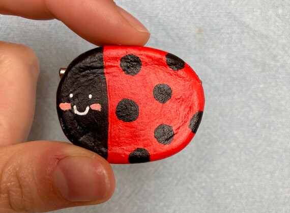 Ladybug Pin / Ladybug Clay Brooch / Handmade Clay Pin | Etsy