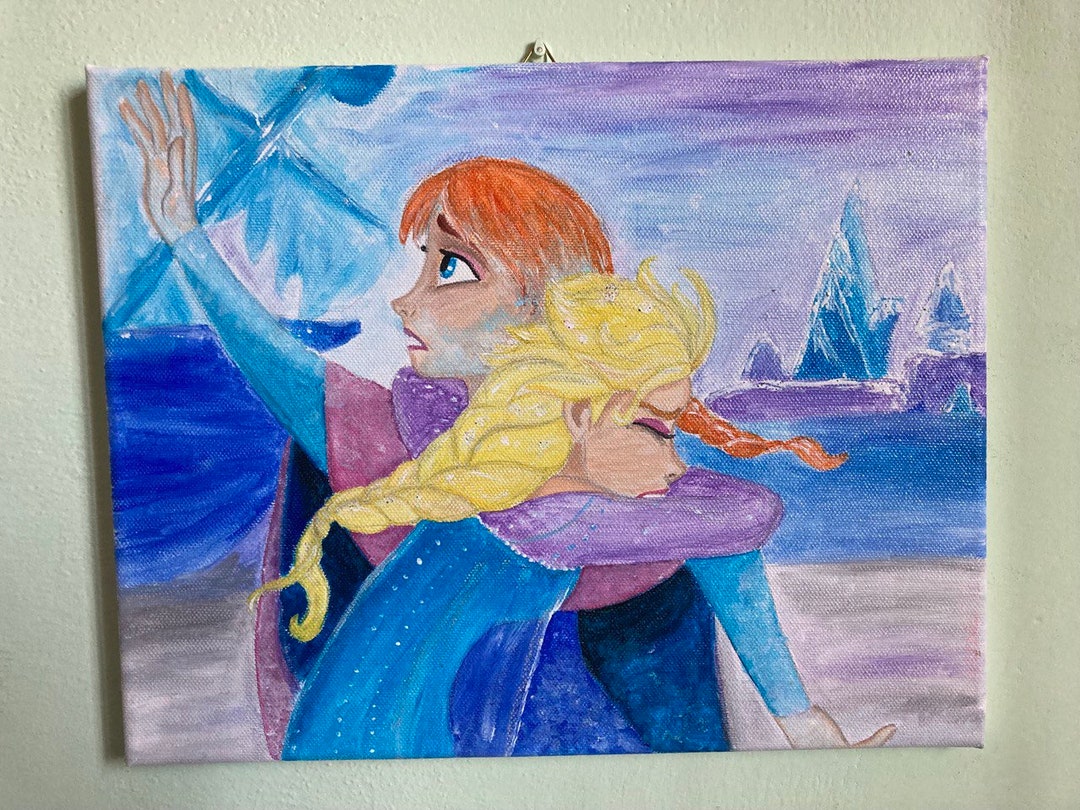 Frozen Anna and Elsa / Painting on Canvas / Disney Frozen - Etsy