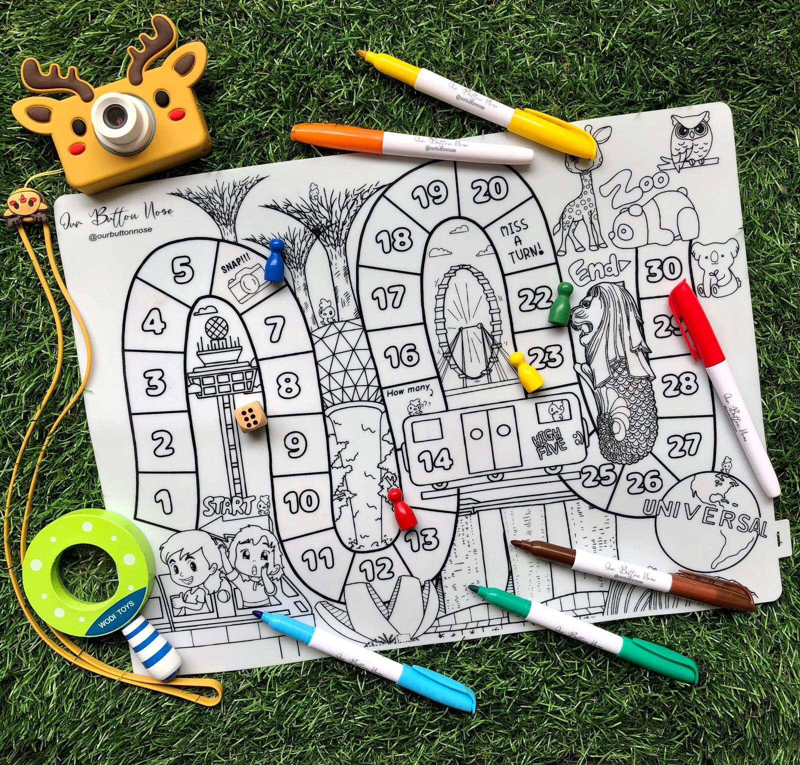 Reusable Silicone Colouring Mat by Our Button Nose 40cm X 30cm ...