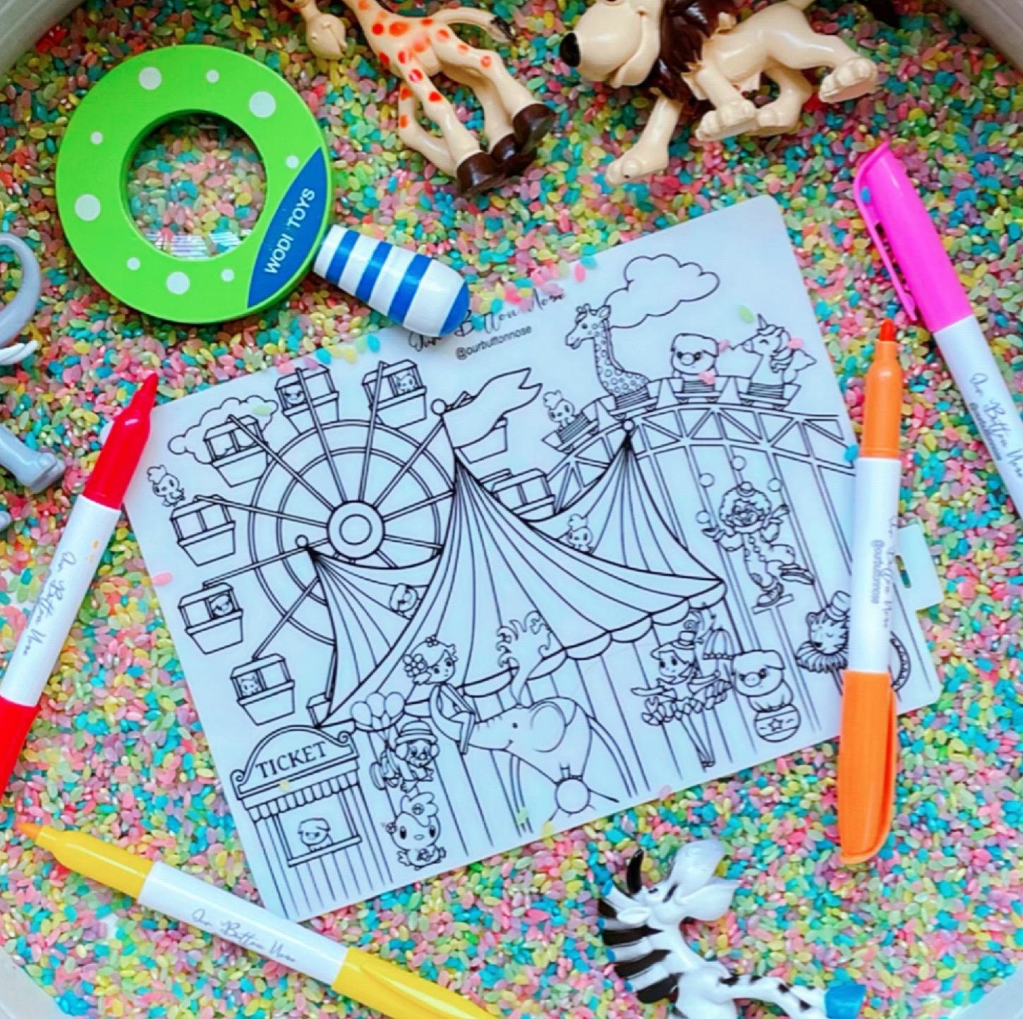Reusable Silicone Colouring Mat 20cm X 15cm Theme Park - Etsy Ireland