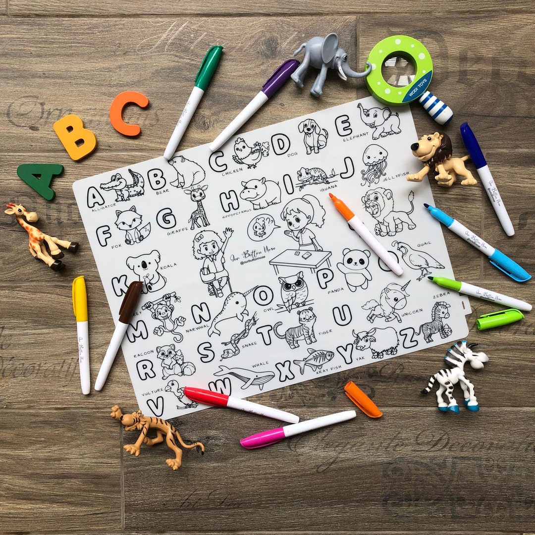 Reusable Silicone Colouring Mat 40cm X 30cm – Learning ABC Series - Etsy