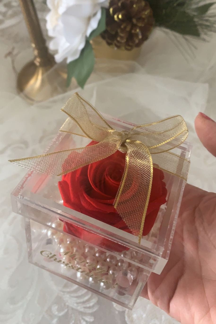 Preserved Real Roses in Luxe Acrylic Box Eternal Rose Home - Etsy