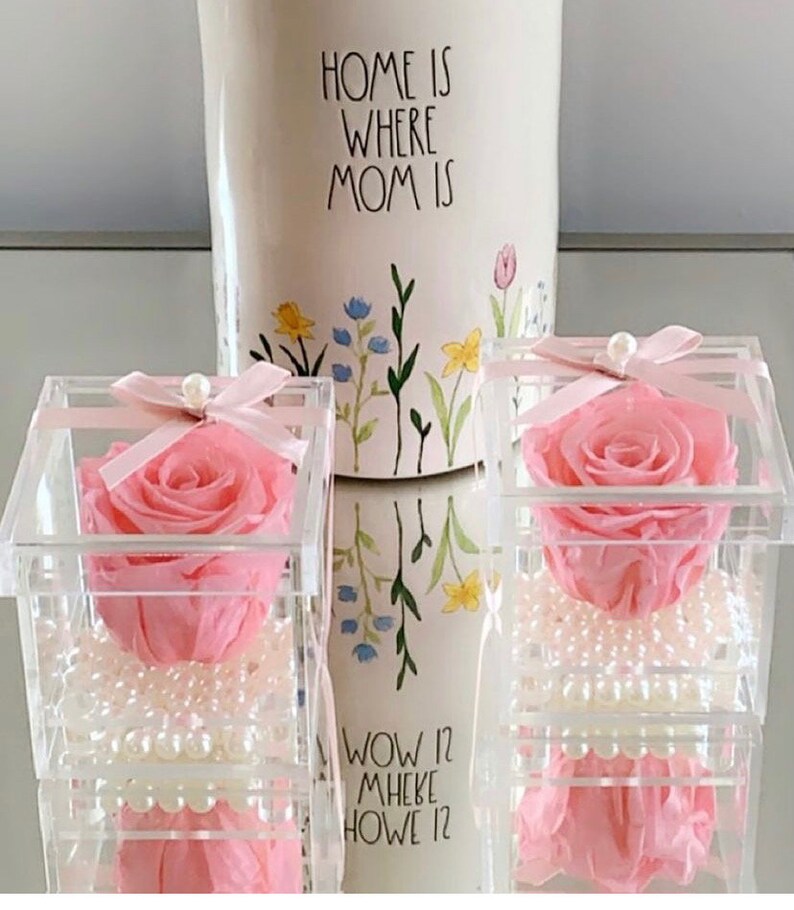 Preserved Real Roses in Luxe Acrylic Box Eternal Rose Home - Etsy