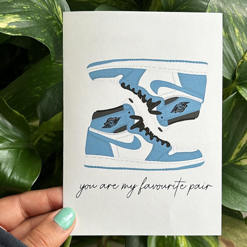 Jordan 1 Card - Anniversary, Valentine's Day Sneaker Card - Etsy