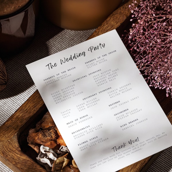 Wedding Entourage Template - Etsy
