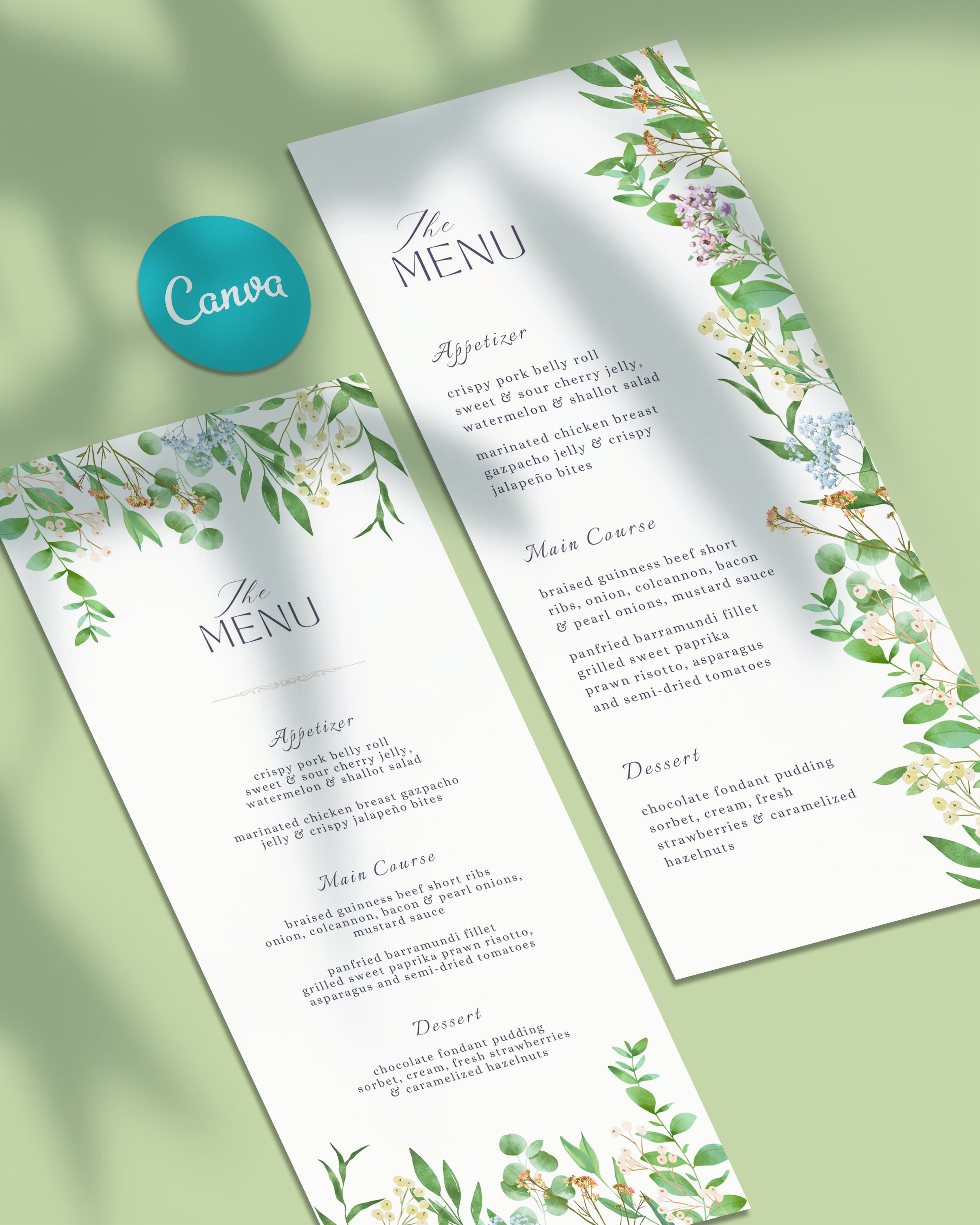 Menu Template, Garden Floral Wedding, Garden Party, Birthday Party ...