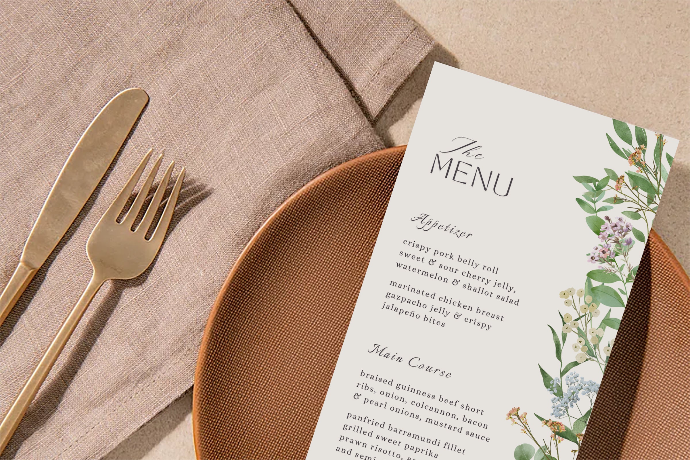 Menu Template, Garden Floral Wedding, Garden Party, Birthday Party ...