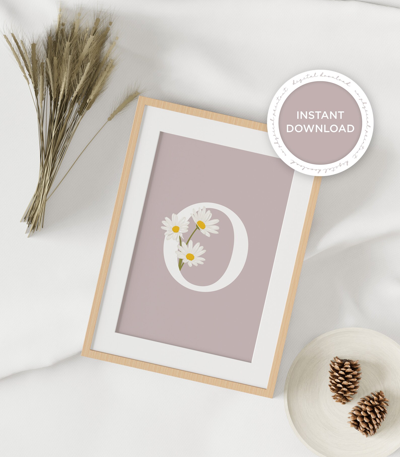 Initial Letter o Daisy Flower Wall Art, Vector Art, GET ALL 8 SIZES of ...