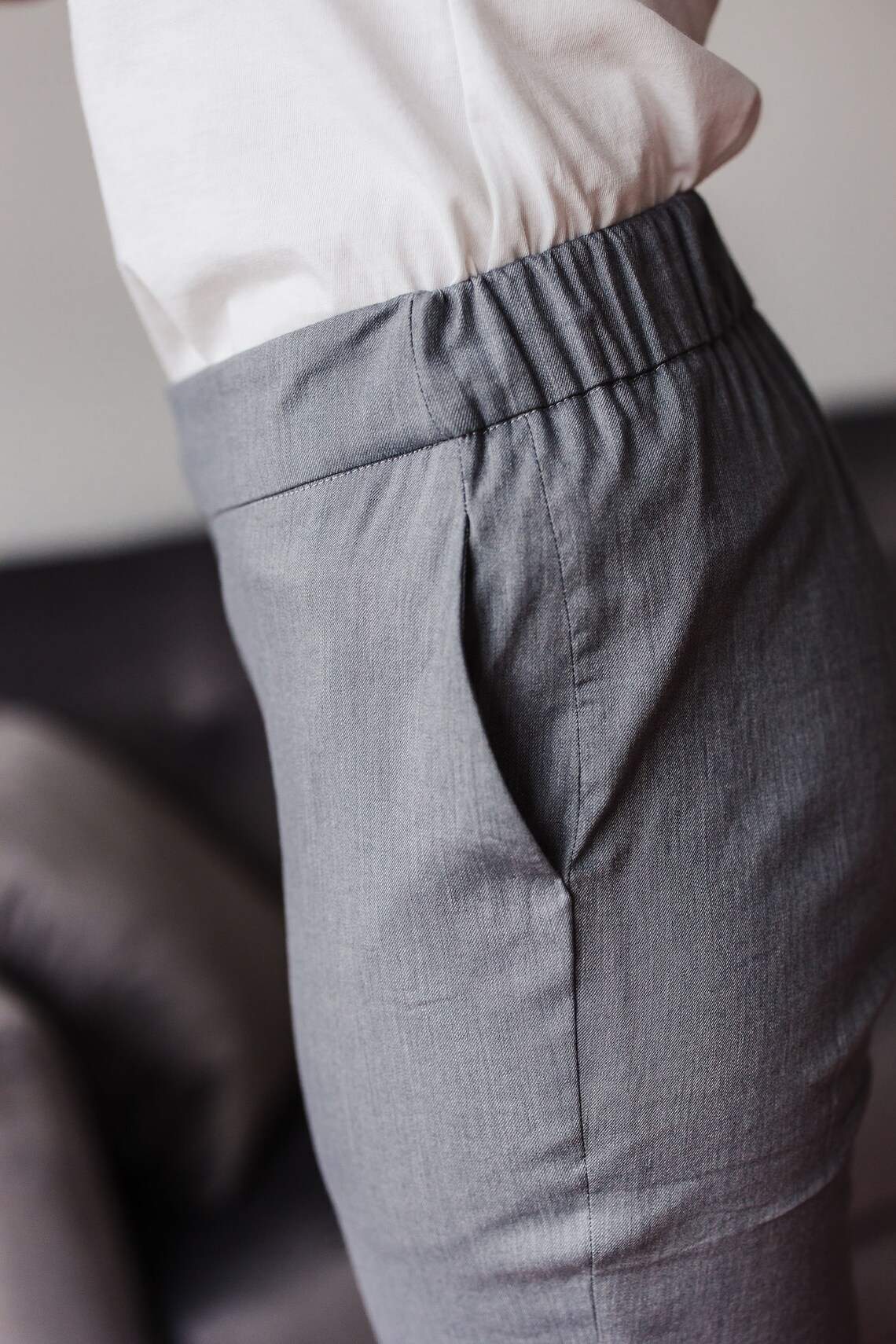 Kasia Cigarette Pants Elastic Waistband PDF Sewing Pattern - Etsy