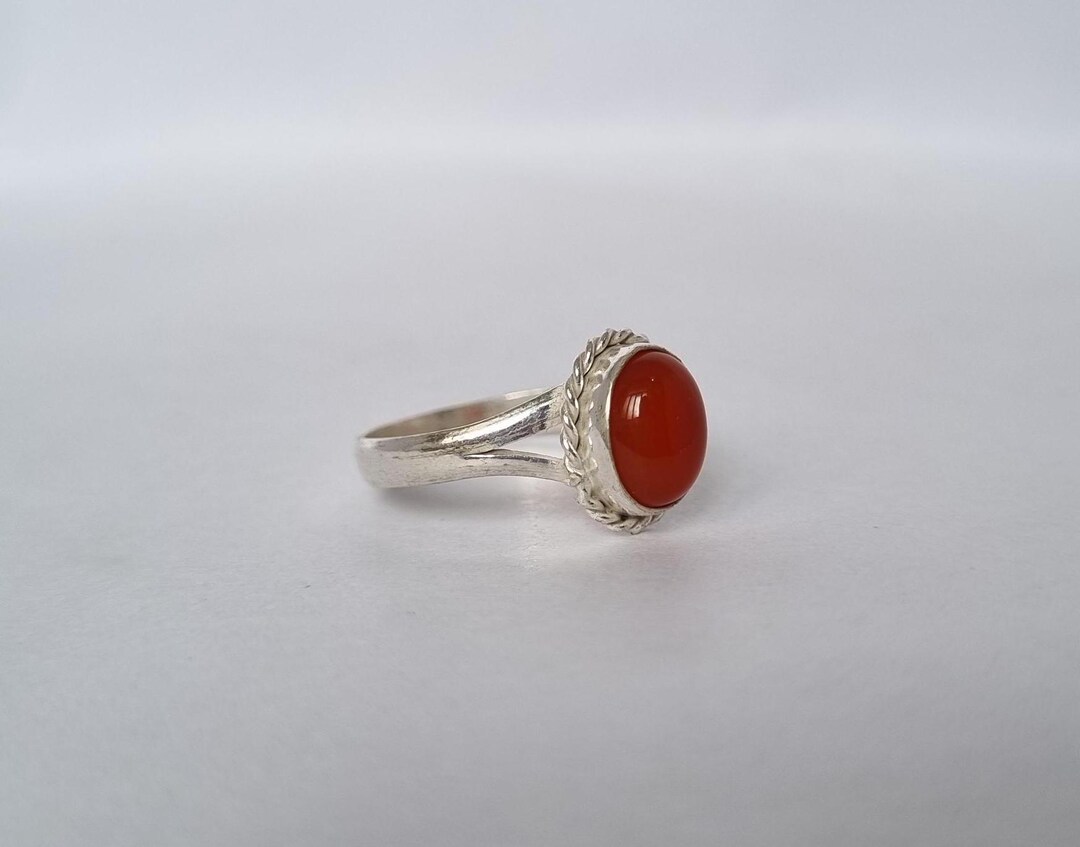 Natural Red Aqeeq (agate) Ring, Aqeeq Ring ,red Agate Ring, Yemeni ...
