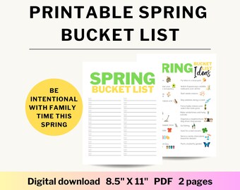 Printable Spring Bucket List - Etsy