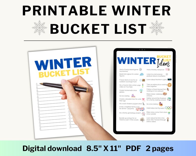 Winter Bucket List | Family Winter Activities List | Winter Checklist ...