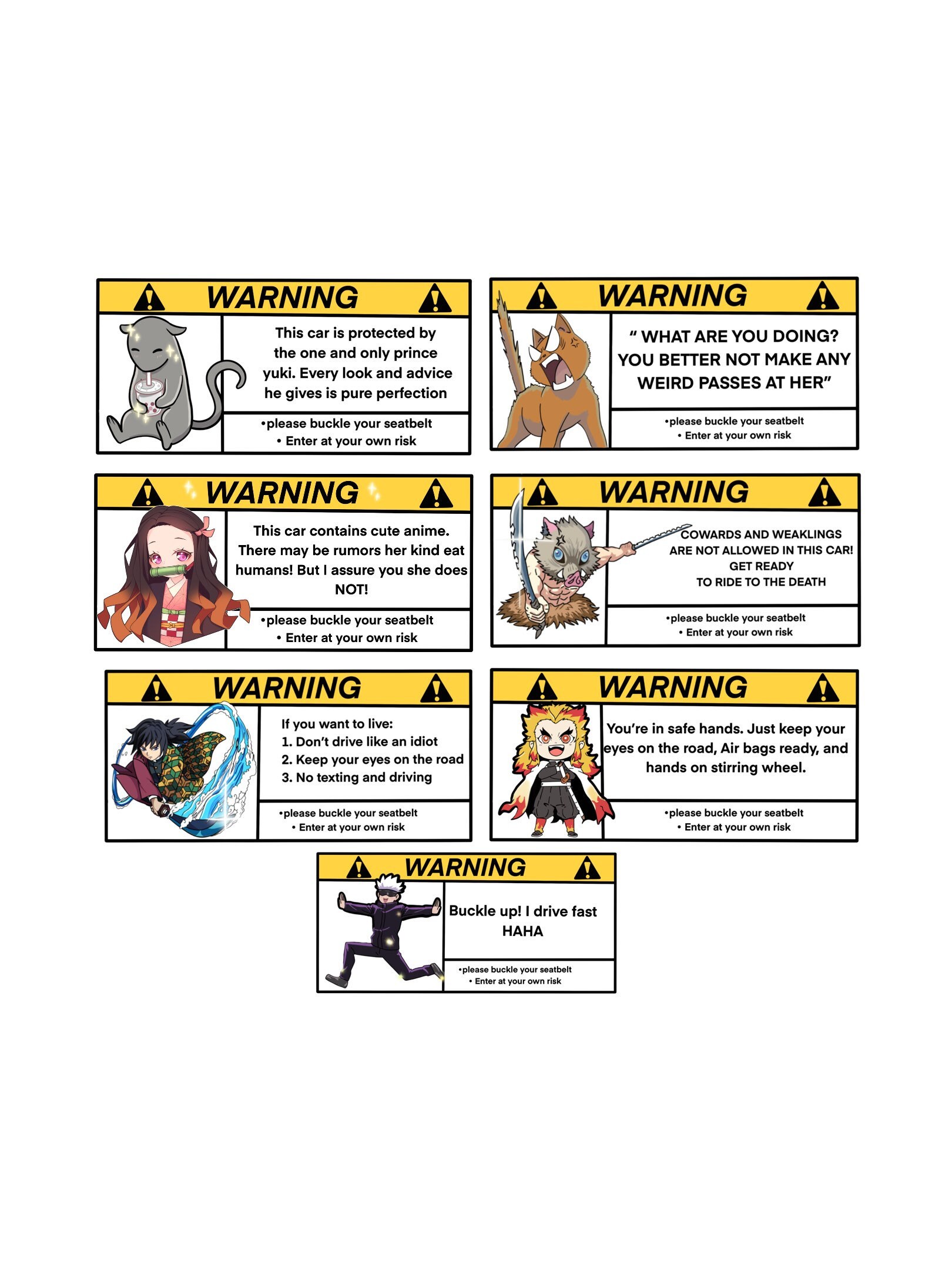 Warning car stickers | Etsy