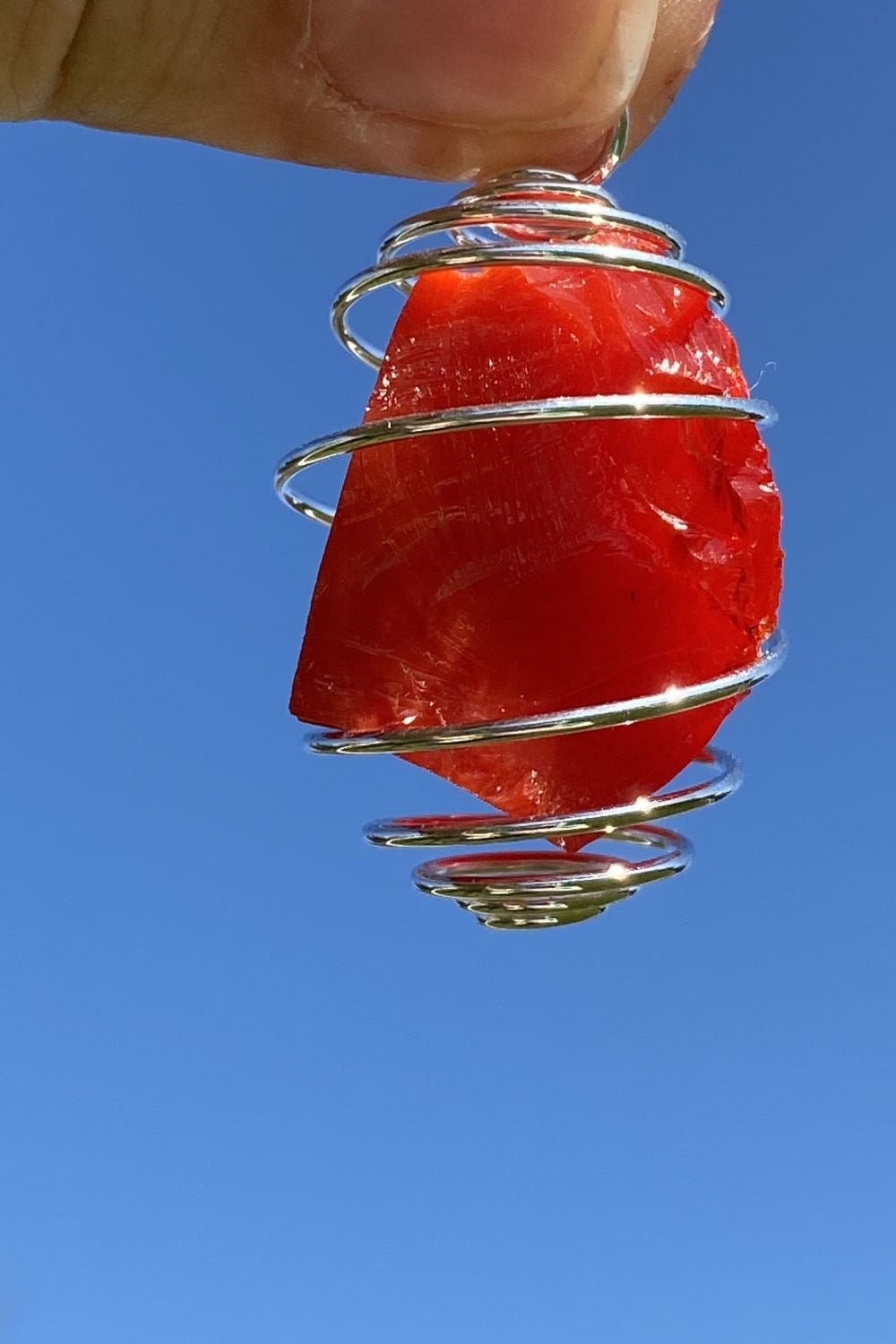 Andara Crystal pendant Red Opaque 1400g Monatomic Elestial | Etsy