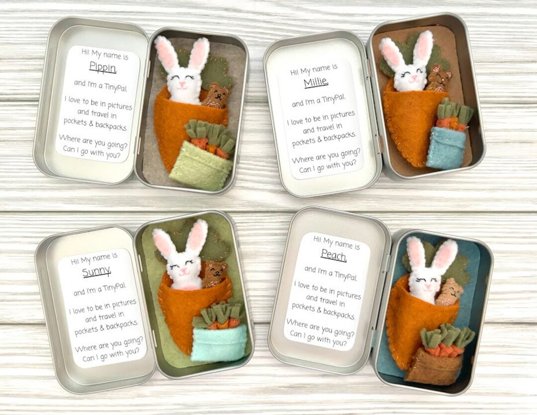 Felt Bunny Rabbit Playset Traveling Toy Tinypal multiple Options - Etsy