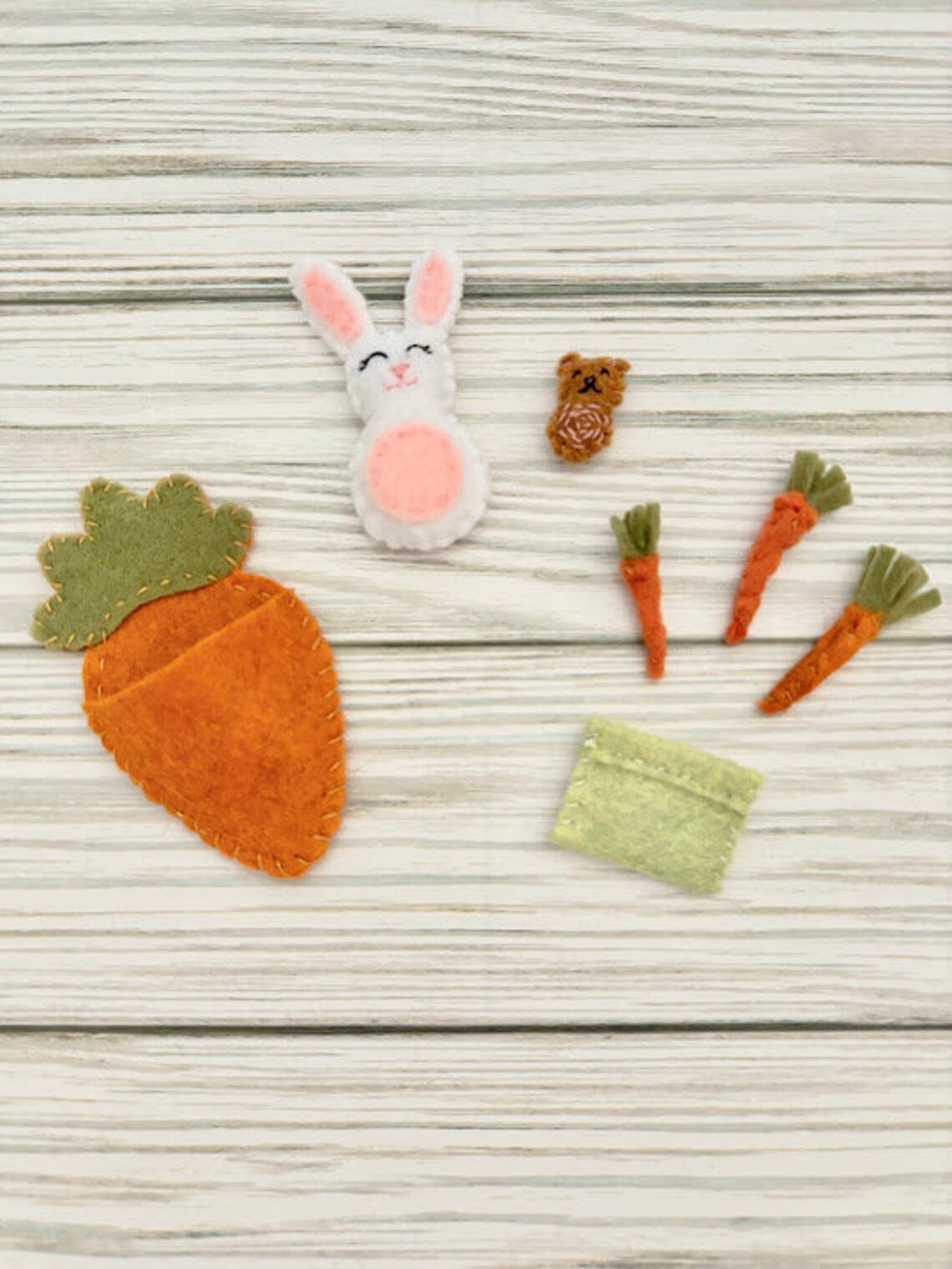 Felt Bunny Rabbit Playset Traveling Toy Tinypal multiple Options - Etsy