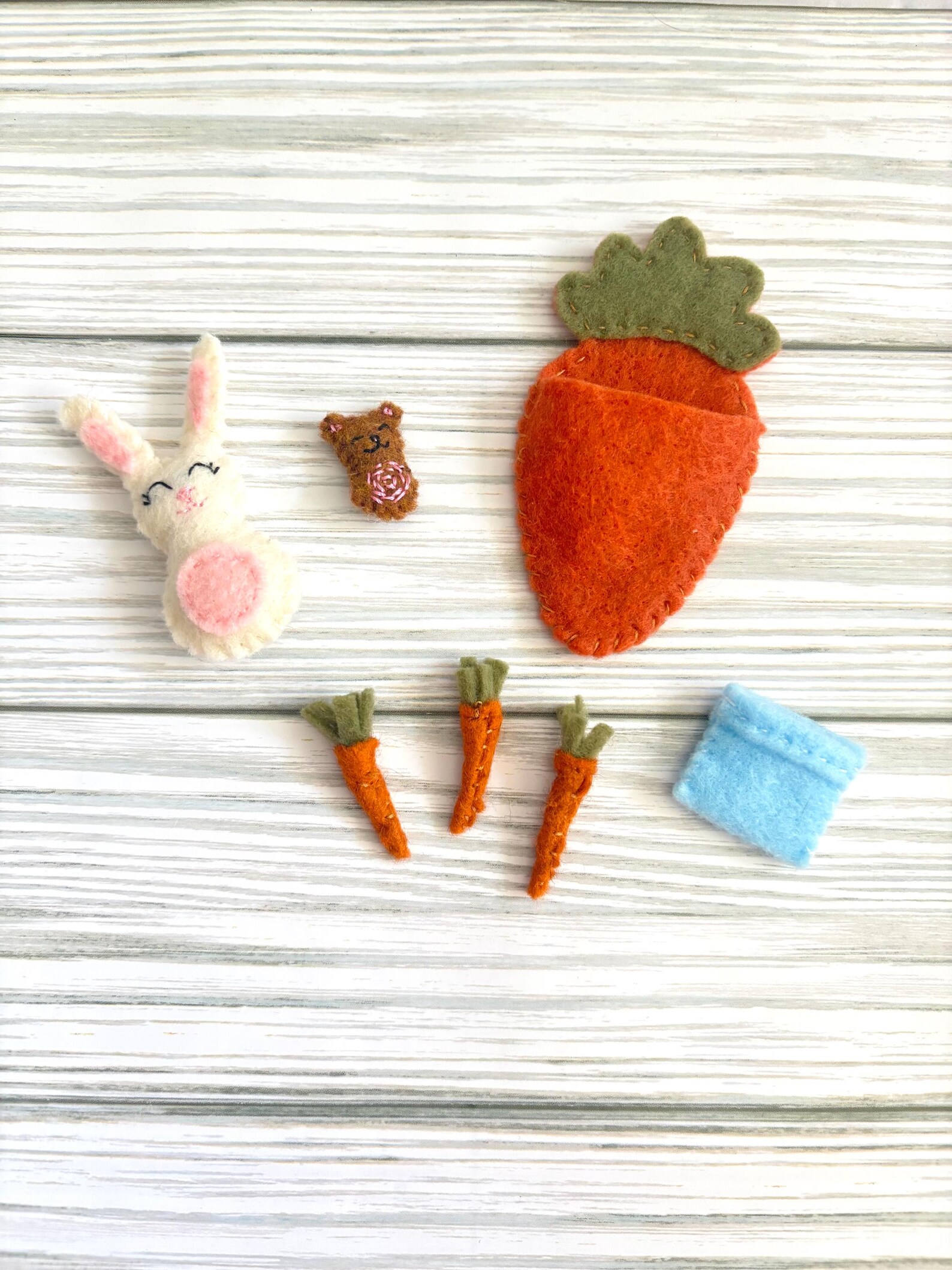 Felt Bunny Rabbit Playset Traveling Toy - Tinypal (multiple Options) - Etsy