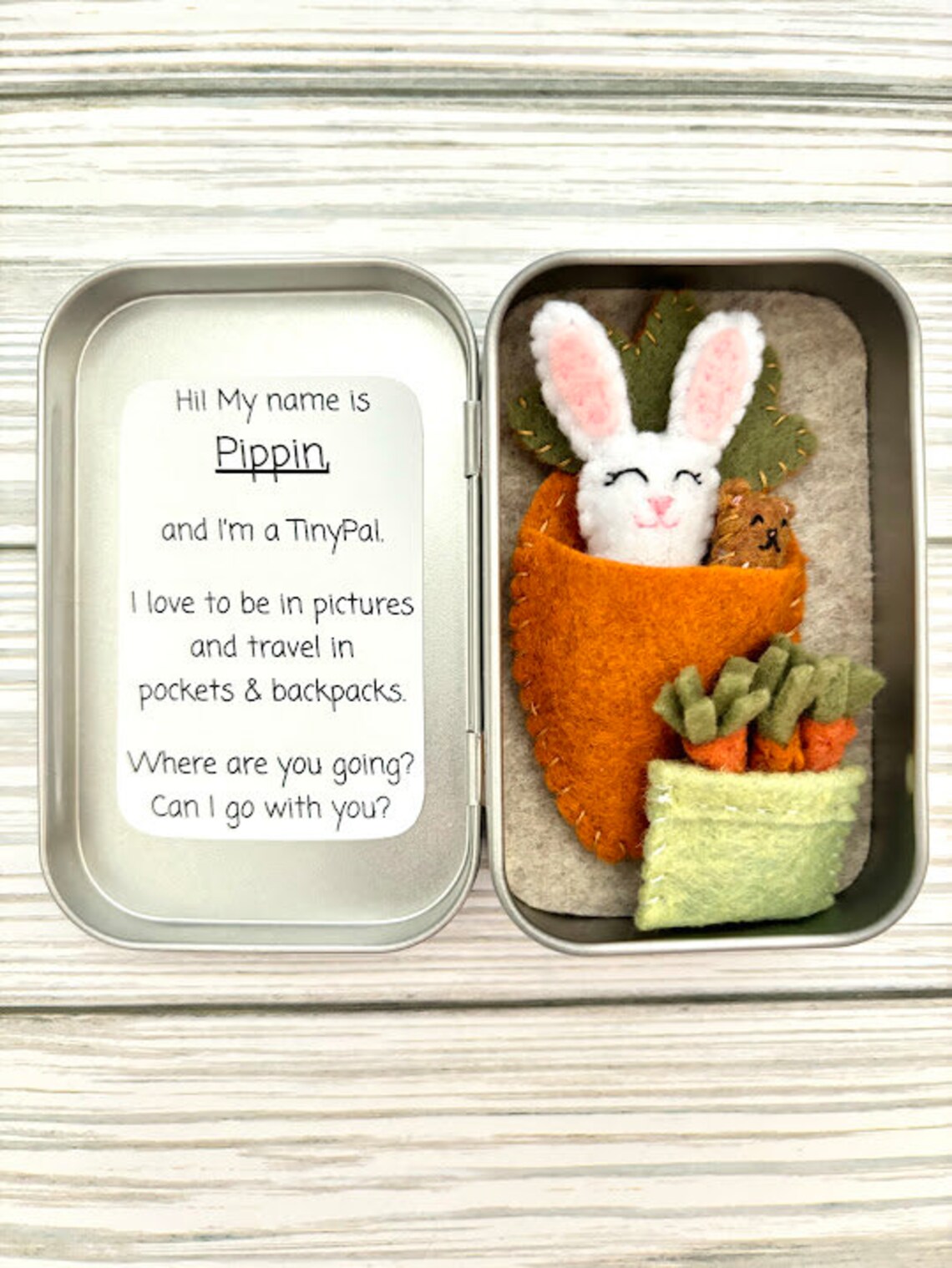 Felt Bunny Rabbit Playset Traveling Toy Tinypal multiple Options - Etsy