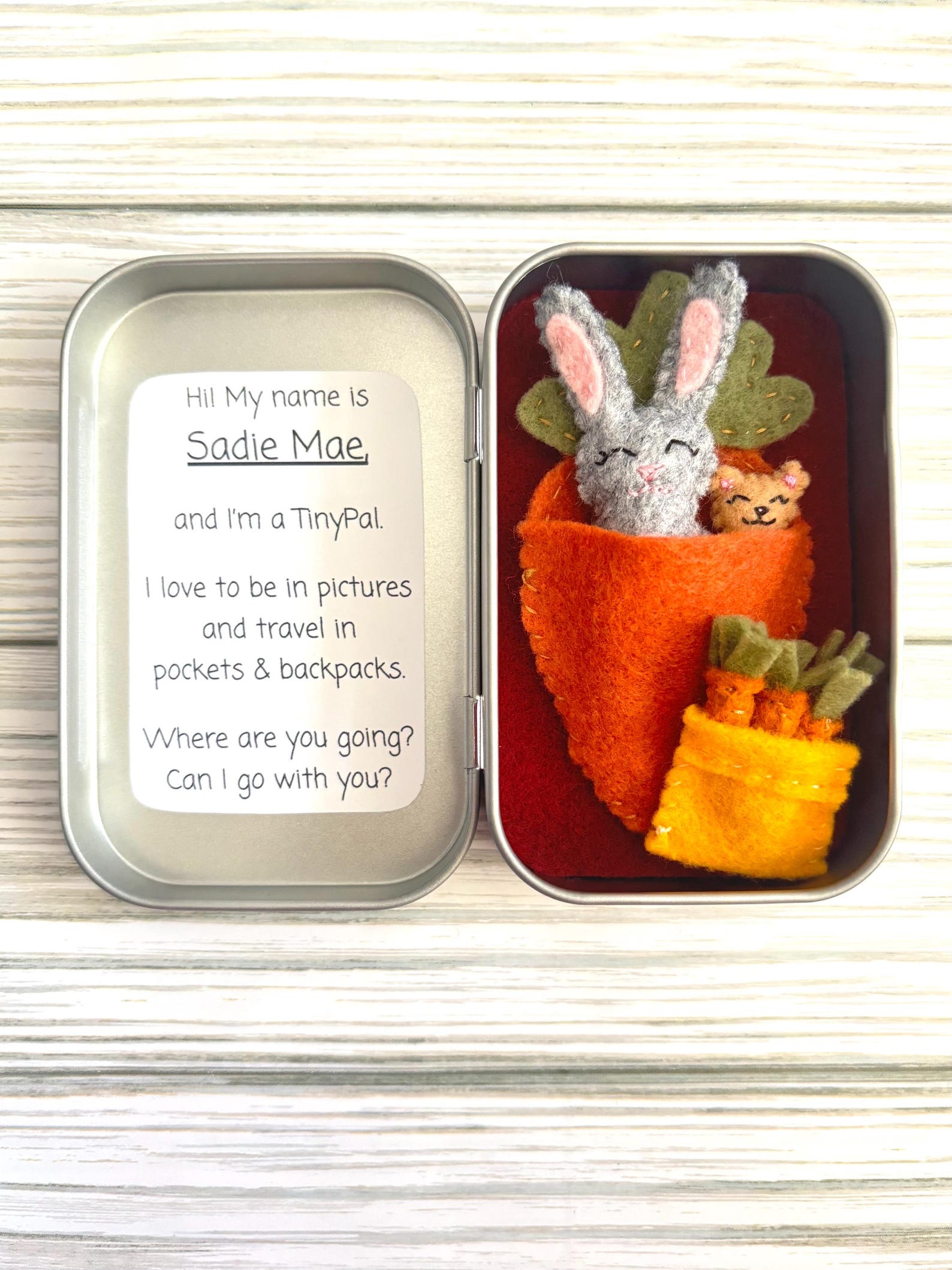 Felt Bunny Rabbit Playset Traveling Toy - Tinypal (multiple Options) - Etsy