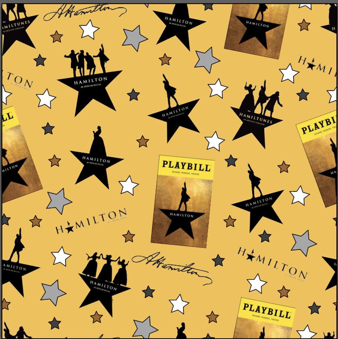 Hamilton Design Print Digital Printed Fabric By The Yard | Etsy