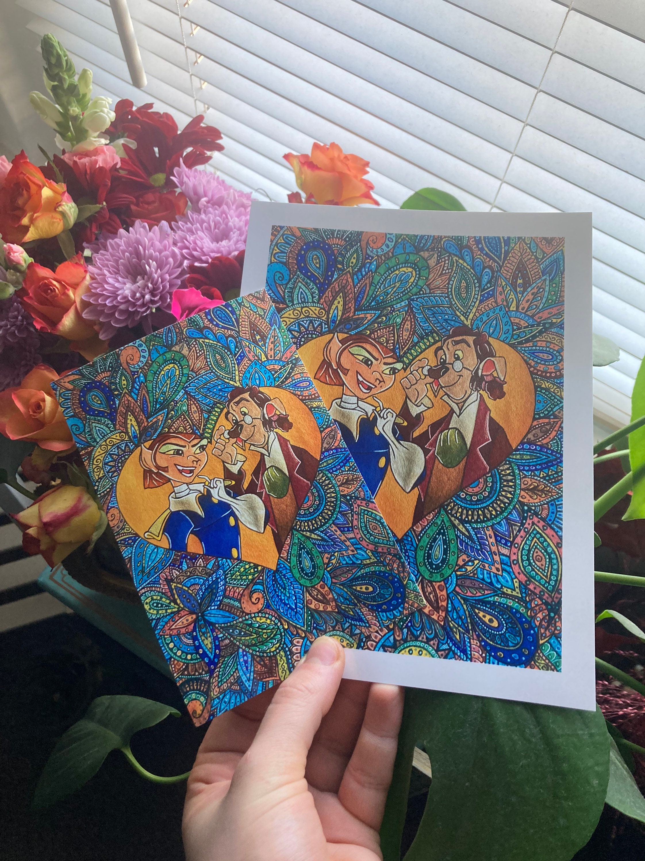 Disney Treasure Planet Captain Amelia and Doppler Mandala Art Print - Etsy