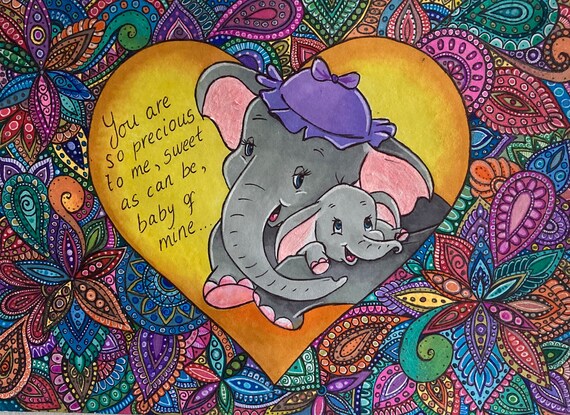 Disney Dumbo Mandala Print | Etsy