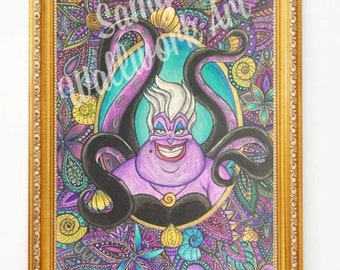Ursula the Little Mermaid A6 Disney Print - Etsy