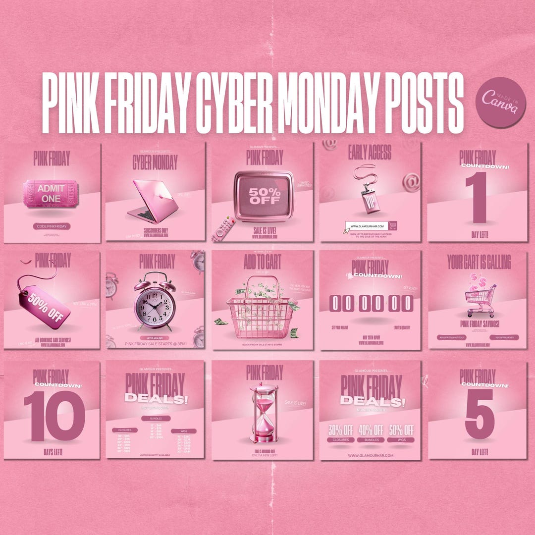 Pink Friday Flyer, Black Friday Template, Black Friday Sale, Hair Sale ...