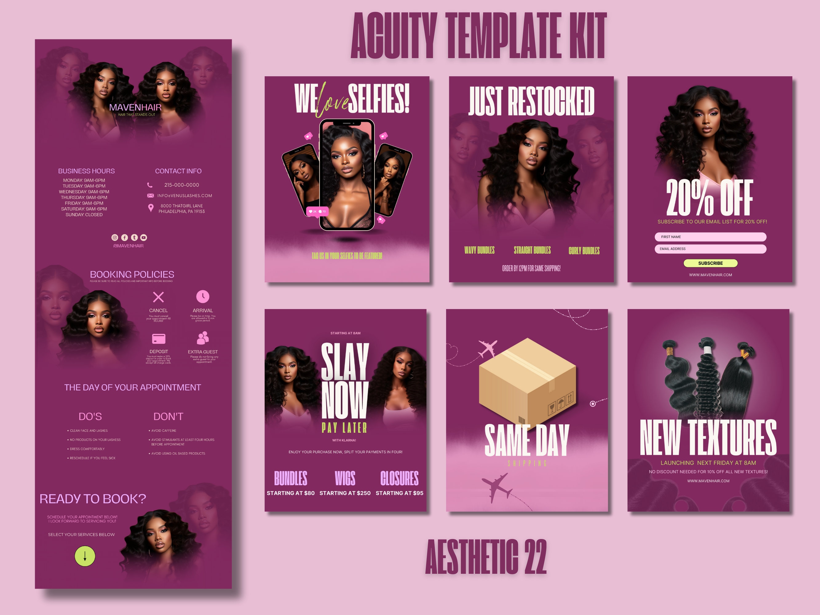 Acuity Scheduling Template, Acuity Booking Template, Acuity Template ...