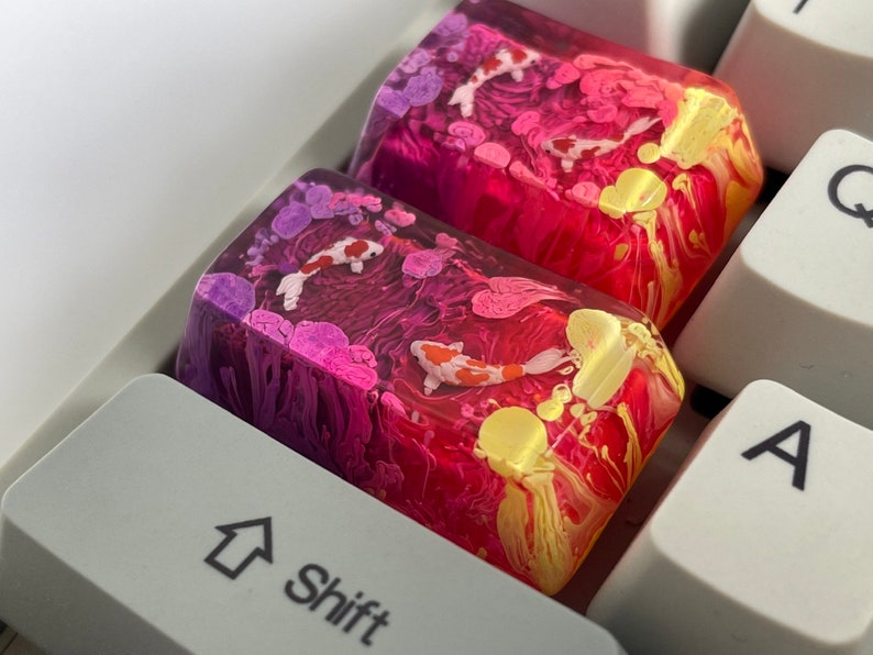 Keycap Koi Fish Artisan Keycaps Set Handmade Resin Keycaps - Etsy