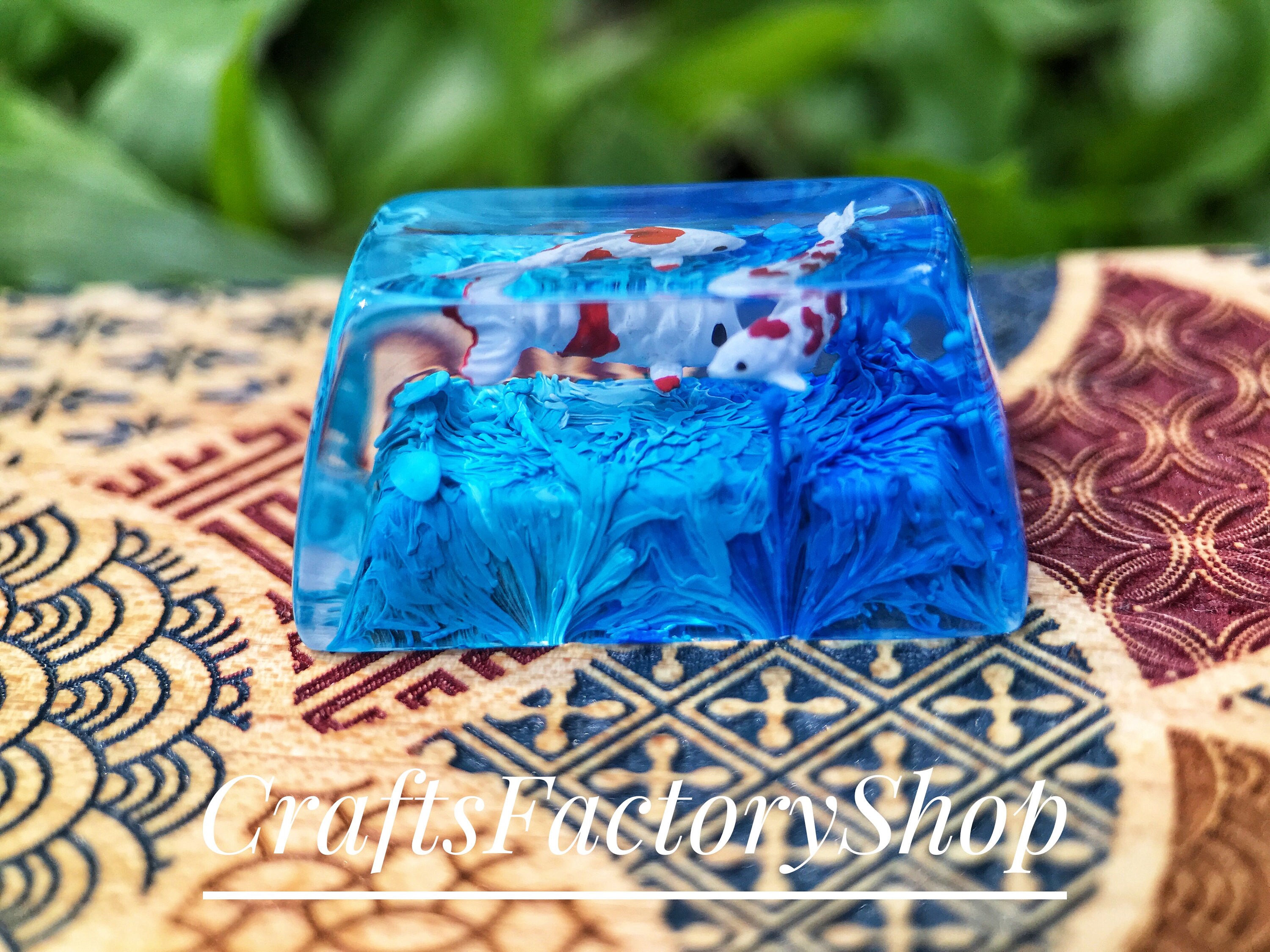 Blue Keycaps Set Full Artisan Keycaps Koi Fish Custom - Etsy