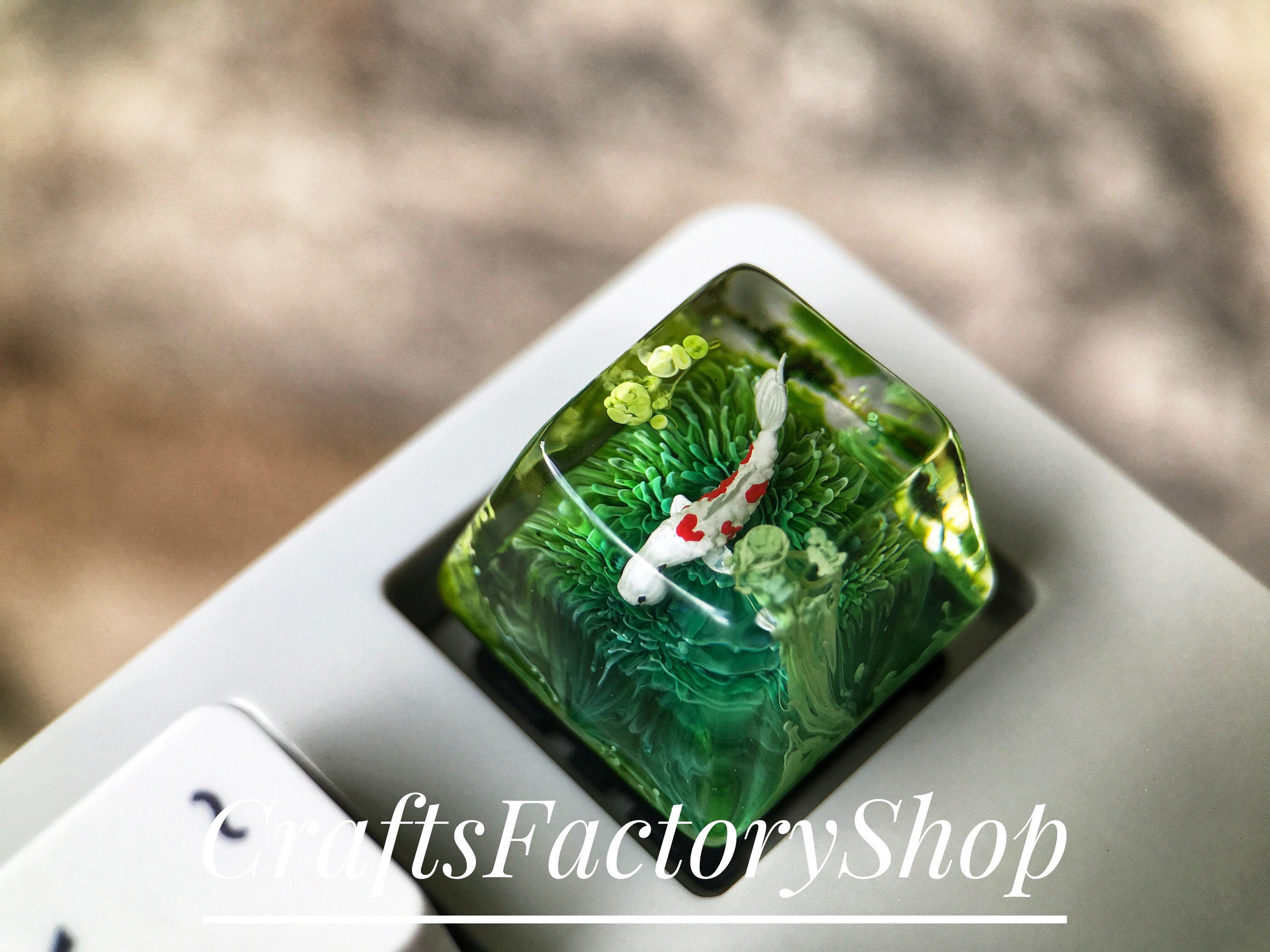Artisan Keycaps Koi keycaps Handmade resin Keycaps ESC 1u | Etsy