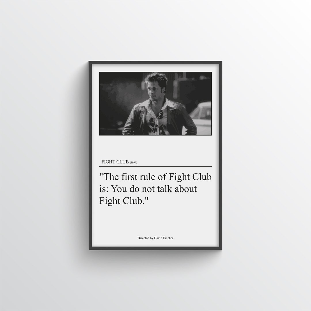 Fight Club Film Print, Movie Quote Poster - Etsy